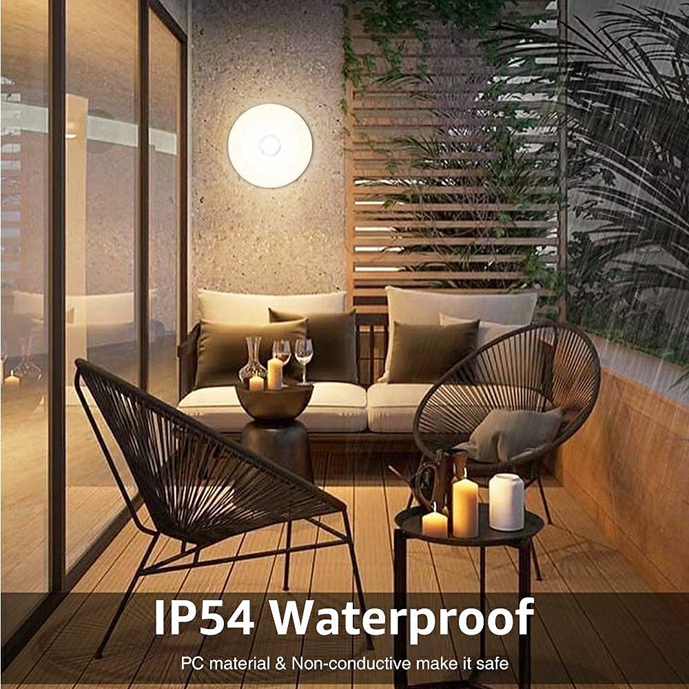 Olafus 18W LED Ceiling Light 9 Inch, 1600LM 2700K Ceiling Lighting, IP54 Waterproof 120W Equivalent Round Ceiling Lamp for Bedroom Livingroom Balcony Kitchen Bathroom, Warm White