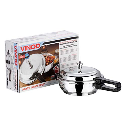 Vinod P-Jun Splendid Stainless Steel Sandwich Bottom Pressure Pan, Junior