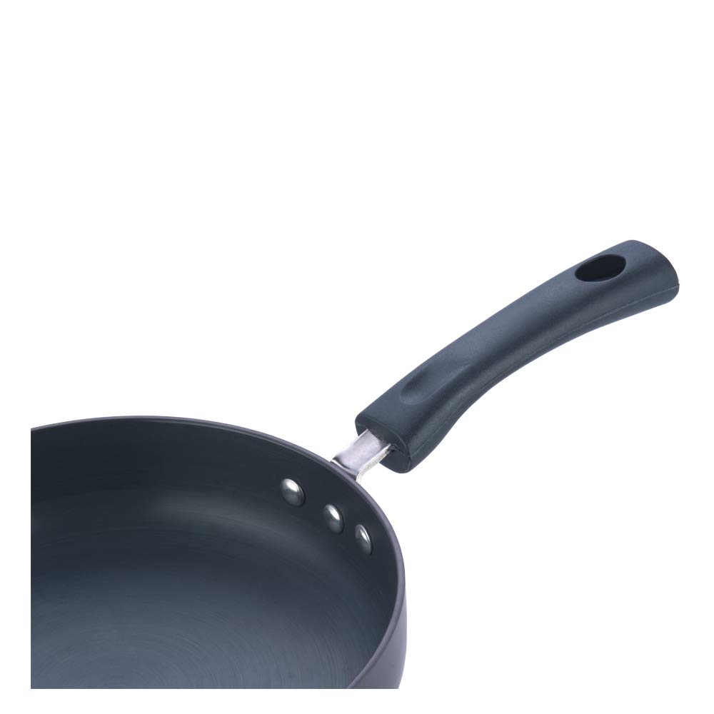 Vinod Pearl Hard Anodised Deep Fry Pan with Glass Lid, 9.5", Black