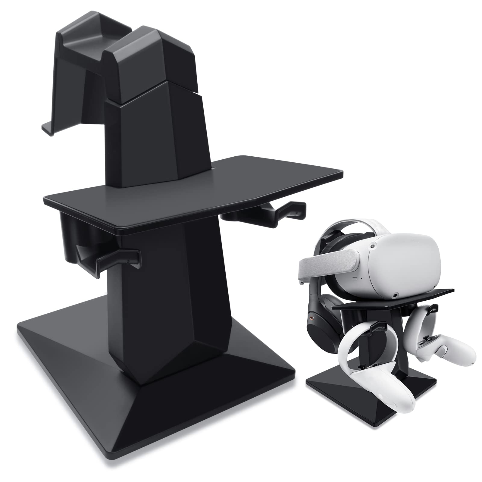 Upgraded VR Stand for Oculus Quest 2, Rift s, Rift, Quest, Meta Quest 2, Valve Index, HP Reverb G2, HTC Vive, VR Headset and Touch Controller Display Holder Accessories (Black)