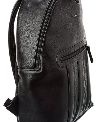 Ted Baker Men's WAYNOR House Check PU Backpack, Black, O/S