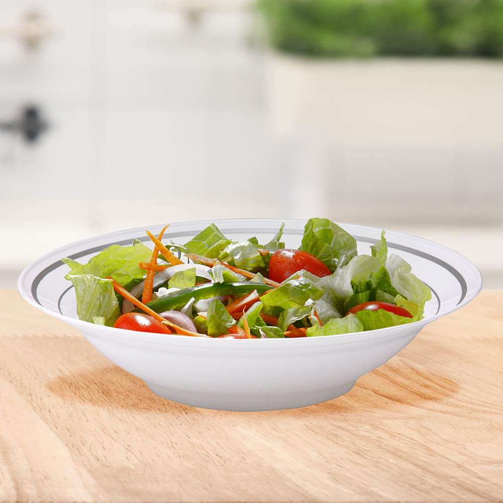 WNA Masterpiece 15 Count Plastic Bowls, 10 oz, White