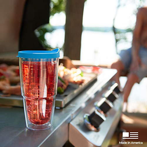 Tervis Flamingo Pattern Made in USA Double Walled Insulated Tumbler Travel Cup Keeps Drinks Cold & Hot, 24oz, Classic