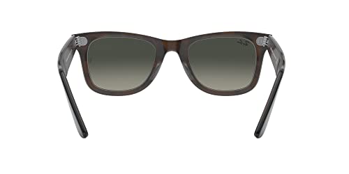 Ray-Ban RB2140 Original Wayfarer Square Sunglasses, Grey On Havana/Light Grey Gradient Dark Grey, 50 mm