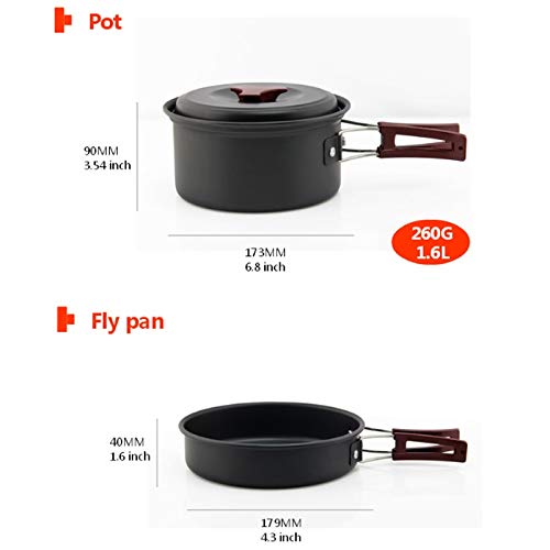 YFDM Camping Cookware Outdoor Cookware Set Camping Tableware Cooking Set Travel Tableware Cutlery Utensils Hiking Picnic Set