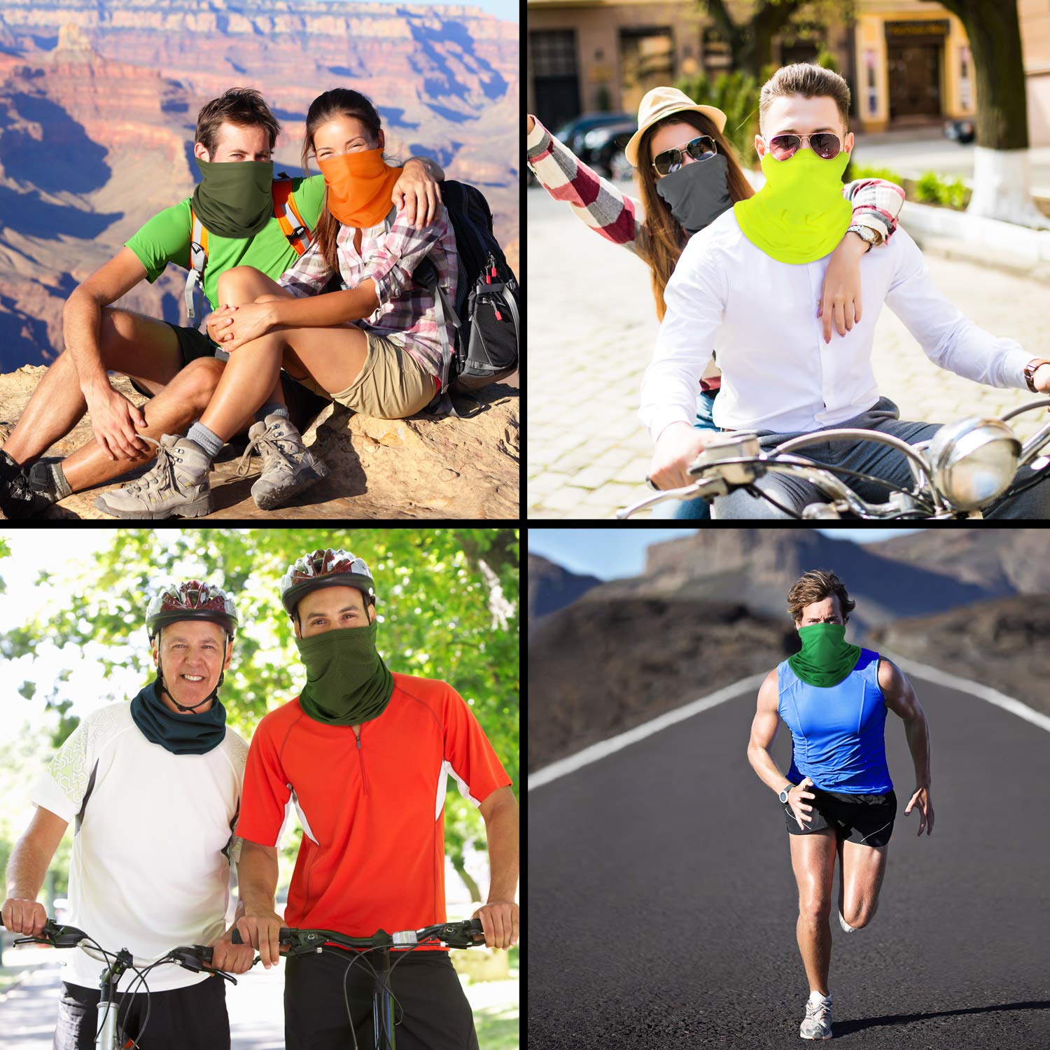 SATINIOR 12 Pcs Ski Mask Summer Face Cover Scarf Men Balaclava Neck Gaiter Cycling Running Headwear Windproof Hood