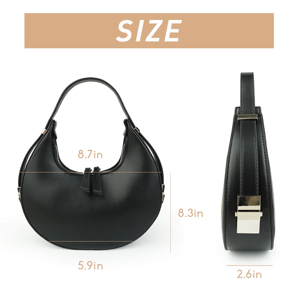 Women Black Mini Purses Trendy Shoulder Bag Small Clutch Satchel Hobo Tote Handbag Black