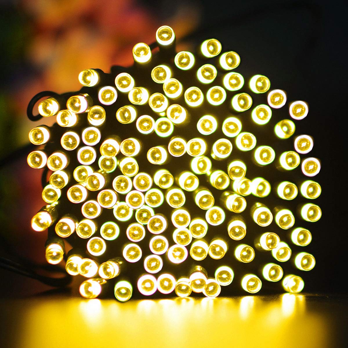 Outdoor Fairy Lights Solar String Lights Waterproof 200led 72ft 8Modes Starry Lights Solar Powered String Light for Garden Yard Home Wedding Decoration (Warm White Stars)