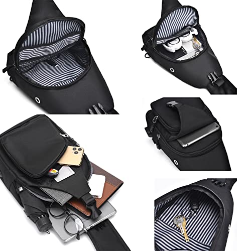 Sling Bag Sling Backpack Crossbody Bag for Women Men Chest Shoulder Bag Travel Hiking Daypack (Purple)