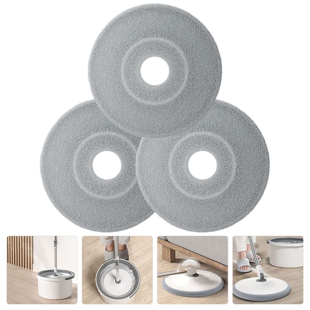 Zerodeko 3pcs Mop Cloth Spins Mop Cleaning Mop Heads Spray Mop Reusable Mop Head Cloth Pads Mop Head Refills Reusable Mop Pads Microfiber Mop Heads to Rotate Cotton Mop Head Replace