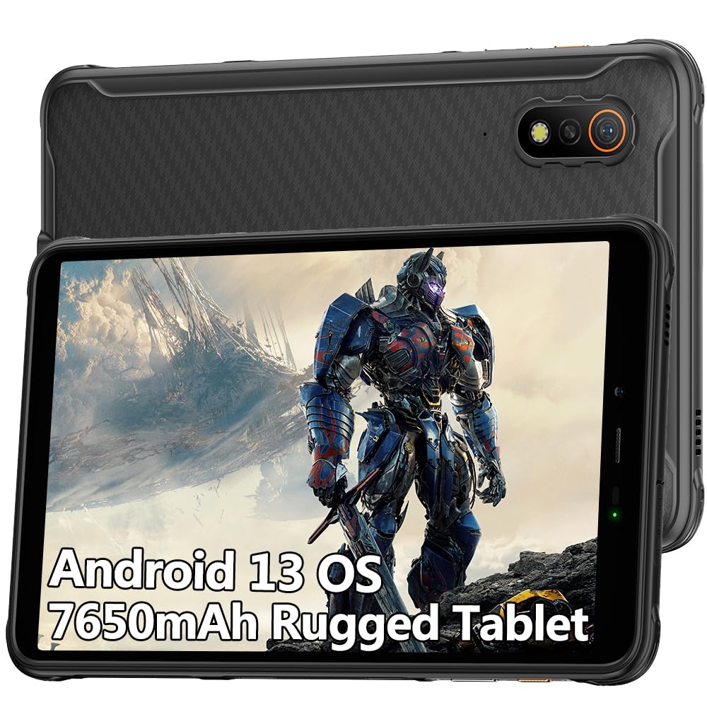 Ulefone Armor PAD Lite 2023 Rugged Tablet Android 13, 8 Inch Waterproof-Tablet, Octa Core 6GB+32GB 256GB Expandable,7650mAh Industrial Tablet PC, IP68&IP69K Tablets, 2.4G/5G WiFi Tablet,OTG,GPS,NFC