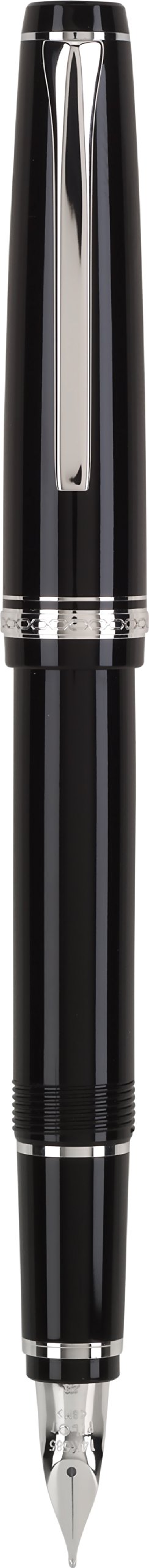 Pilot Namiki Falcon Collection Fountain Pen, Black with Rhodium Accents, Soft Extra Fine Nib (60740)