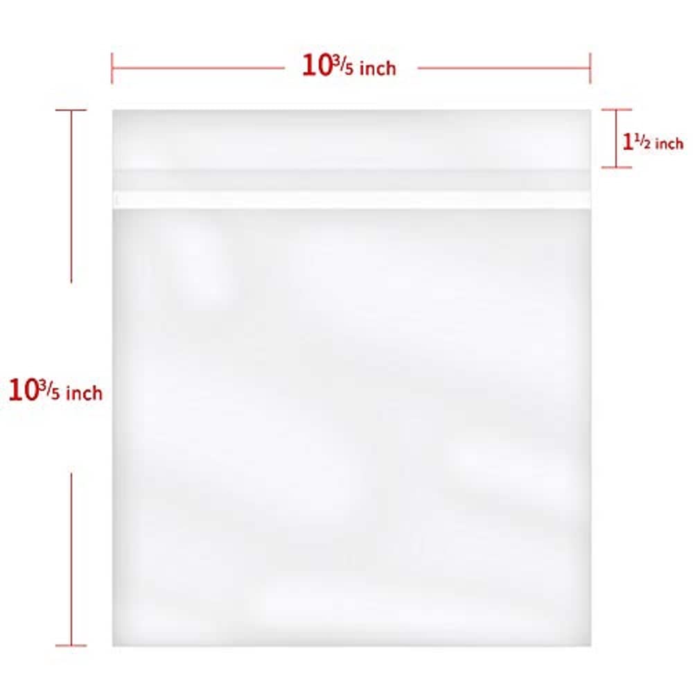 Resealable 4 Mil Plastic Vinyl Record Outer Sleeves for 10'' LP(Pack of 50)