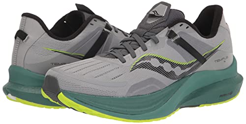 Saucony Men's Tempus Running Shoe Sneaker, Fossil/Moss, 7.5