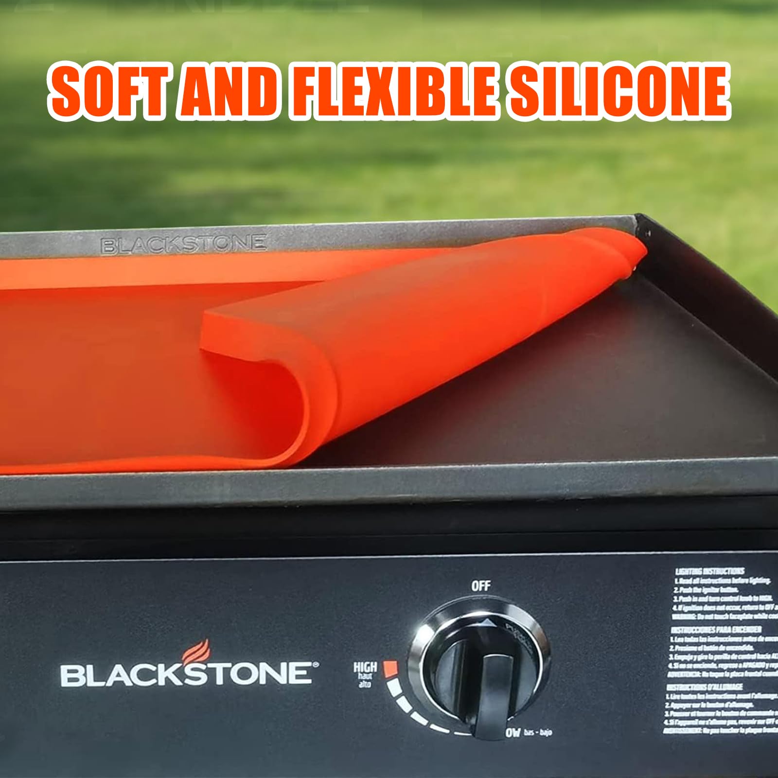 Premium Silicone Grill Mat for Blackstone 36-inch Griddle - Heavy-Duty, Food-Grade, Protects from Animals, Insects, Debris, and Rust (Orange)