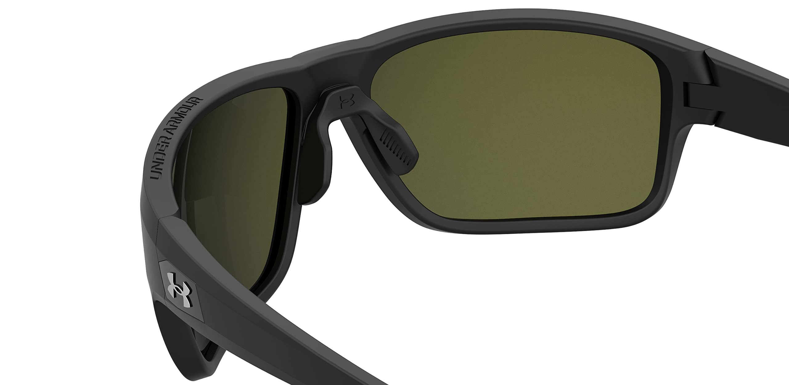 Under Armour Men's Battle Rectangular Sunglasses Polarized, Matte Black, 65mm, 16mm
