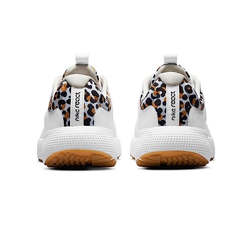 Nike Womens React Escape RN Running Shoes, White/Black-Light Bone-Wheat, 10 M US