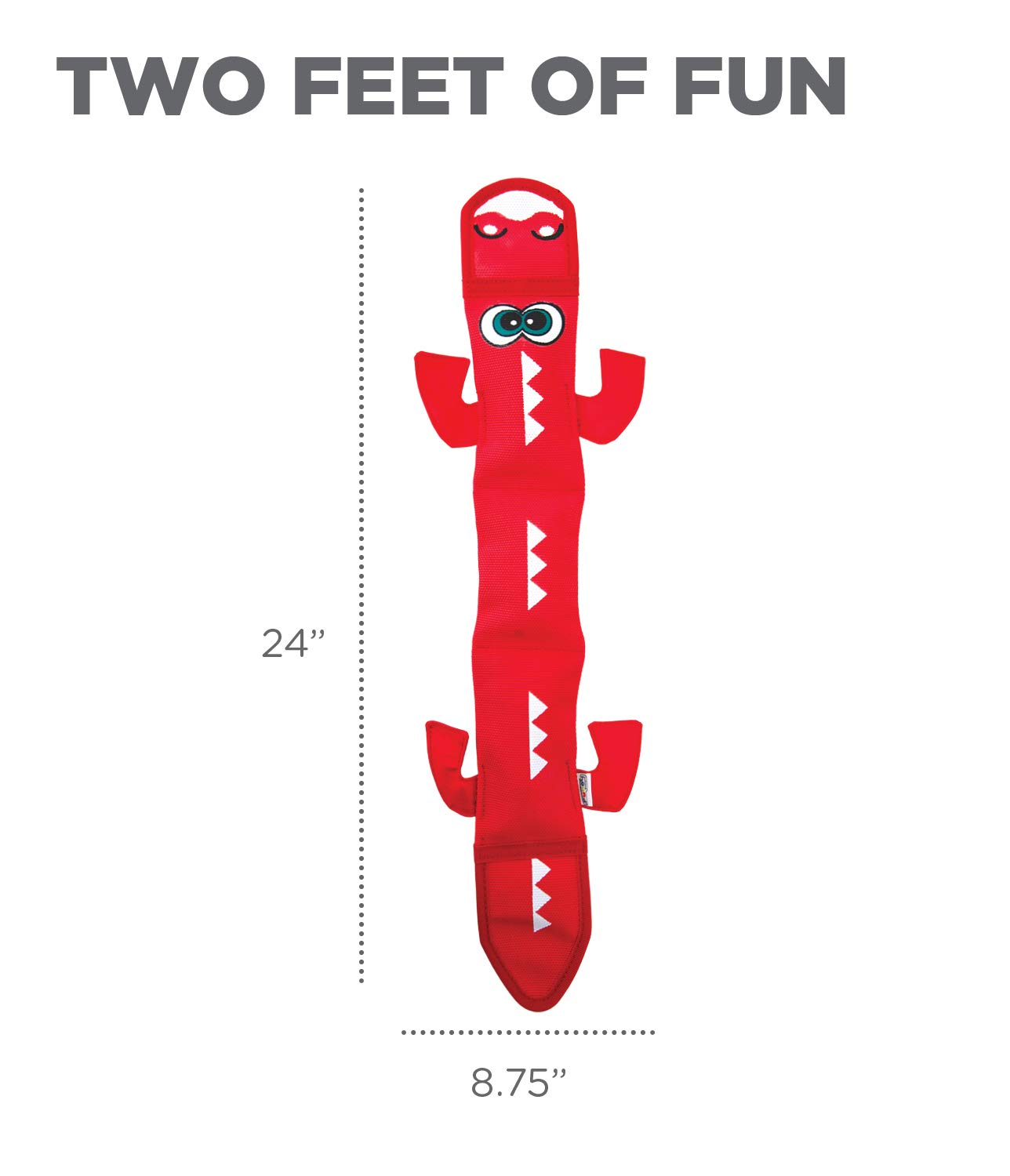 Outward Hound Fire Biterz Dragon Plush Firehose Material Interactive Dog Toy, Large