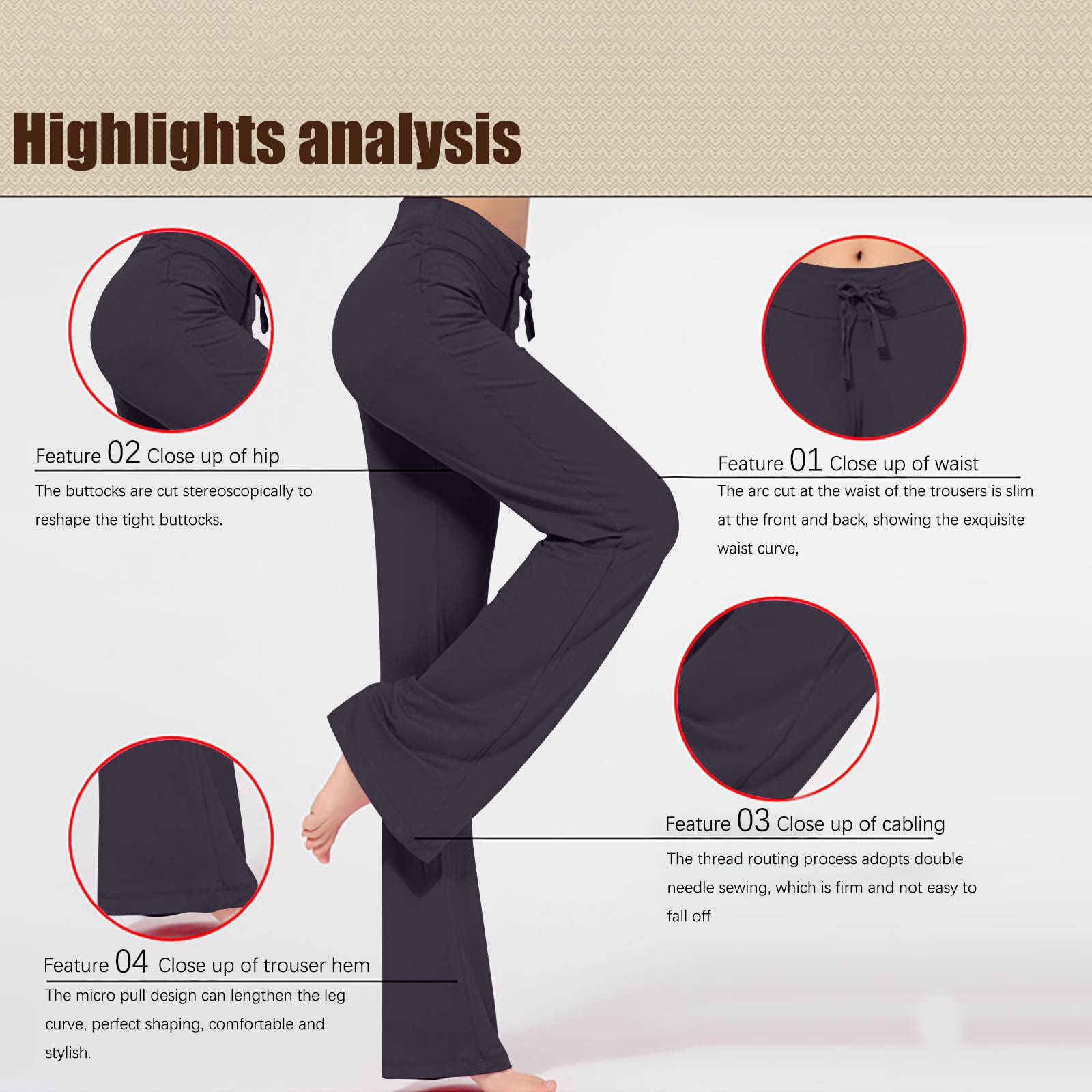 Womens Yoga Sweatpants High Waisted Flare Work Overalls Drawstring Button Casual Running Lounge Straight-Leg Elastic Pants