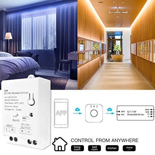 Smala AC100-240V ZigBee 0/1-10V LED Light Dimmer Controller Smart Life Tuya Control App for 0-10V LED Dimmable Power Drive