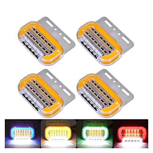 ZLAMP 4 X LED Trailer Side Lights 24V Dynamic Marker Lights For Trucks Clearance Lights Lighting Red White Amber Blue Green (Color : Green)
