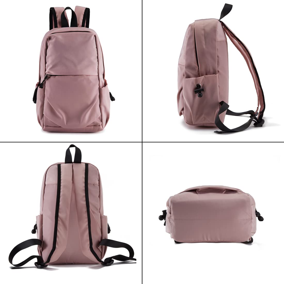Seoky Rop Mini Backpack Purse for Women Nylon Lightweight Small Casual Backpack for Travel Hiking Cycling Pink