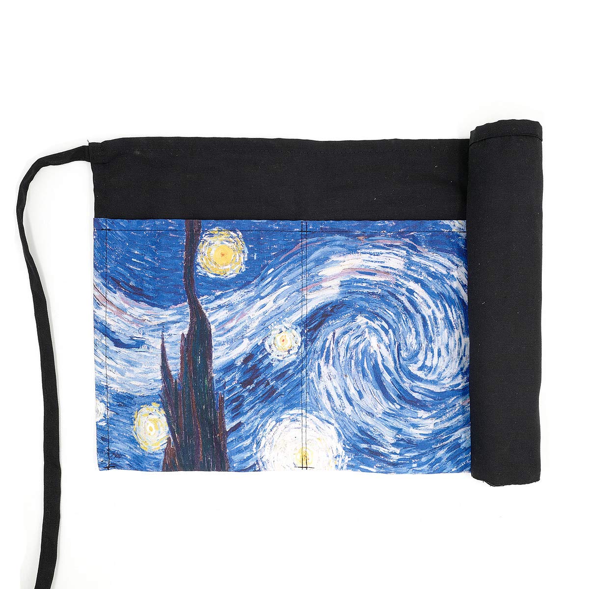 Waitress Apron with 3 Pockets,Blue Waist Server Aprons,Waiter Half Apron for Women,Serving Apron(Starry Night)