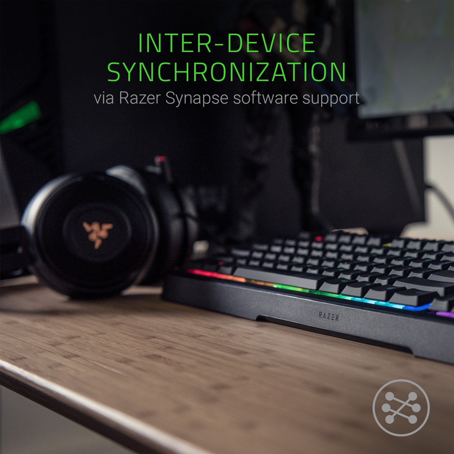 Razer Ornata Chroma Revolutionary Mecha-Membrane RGB Gaming Keyboard with Individually Backlit Mid-Height Keys Wrist Rest - Ergonomic Design (Renewed)