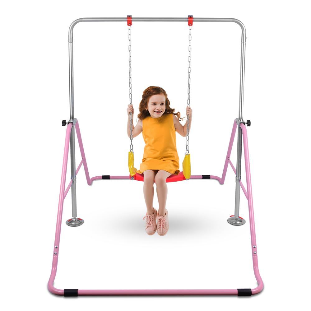 ONETWOFIT Gymnastics Bars Kids Kip Training Bars for Home,Folding Horizontal Bars with Adjustable Height,Practice Bar Gymnastic,Junior Training Bar for Child OT128