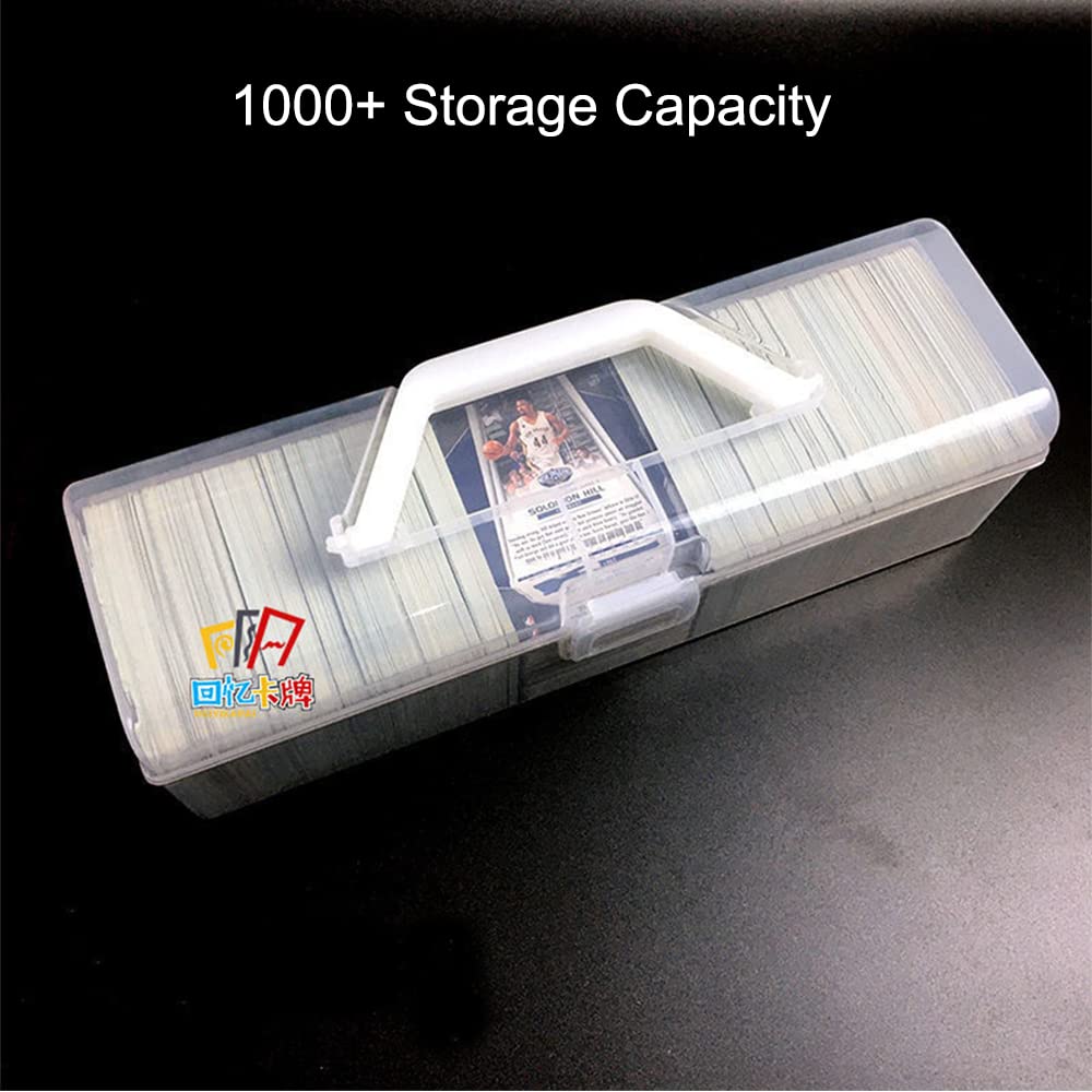 YUZUHOME Clear Yugioh Card Box, Yugioh Cards Case,Storage Boxes With Handle for Yugioh Cards, White 1Pack