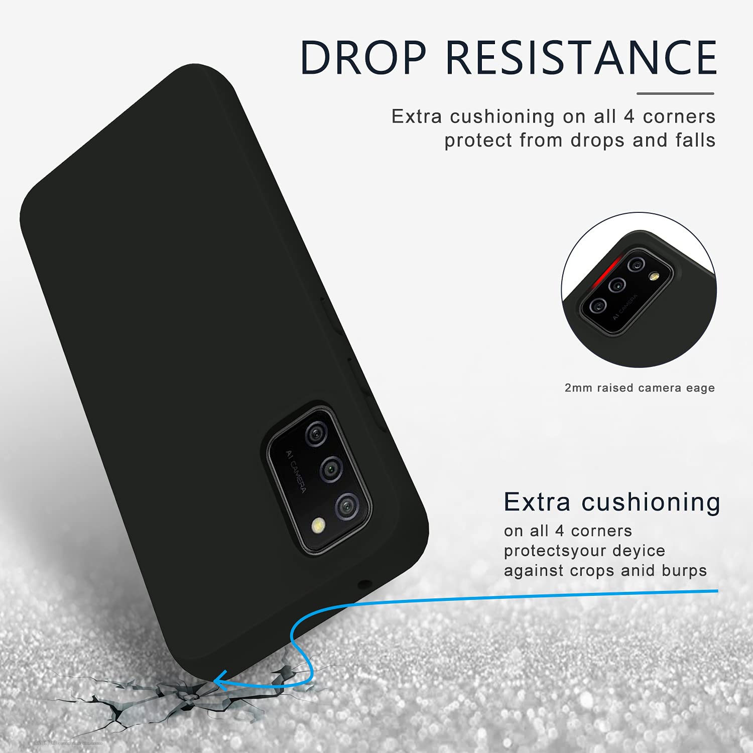 PULEN for Samsung Galaxy A02S Case with Built-in Screen Protector,Rugged PC Front Cover + Soft TPU Non-Slip Back Cover, Shockproof Full-Body Protective Case Cover (Black)