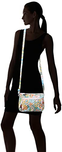 Vera Bradley Women's Cotton Little Hipster Crossbody Purse With RFID Protection, Rain Forest Canopy - Recycled Cotton, One Size