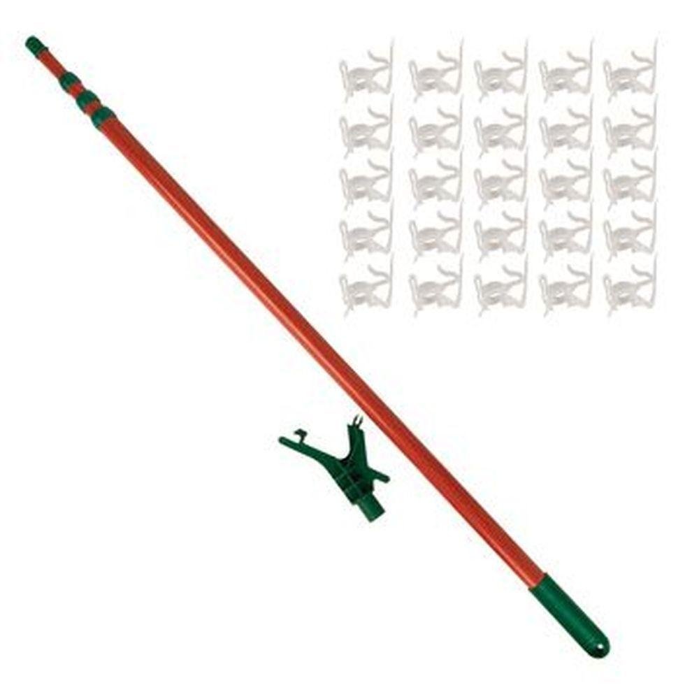 No Ladder 25 Count Clear Gutter and Shingle Clips by Dyno Seasonal Solutions - Each Box Decorates Up to 50'
