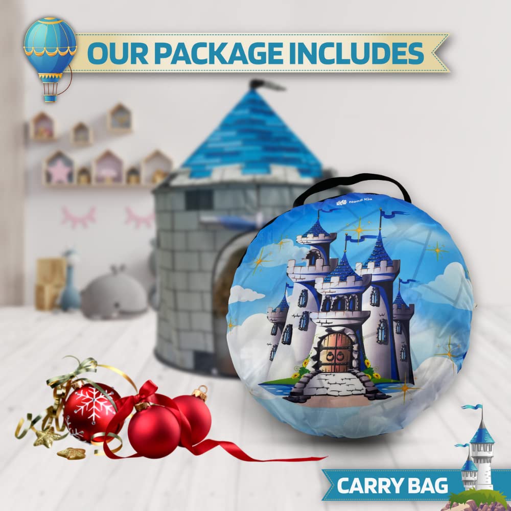 Pack n Play Tent for Boys and Girls - Castle Kids Play Tent for Indoor