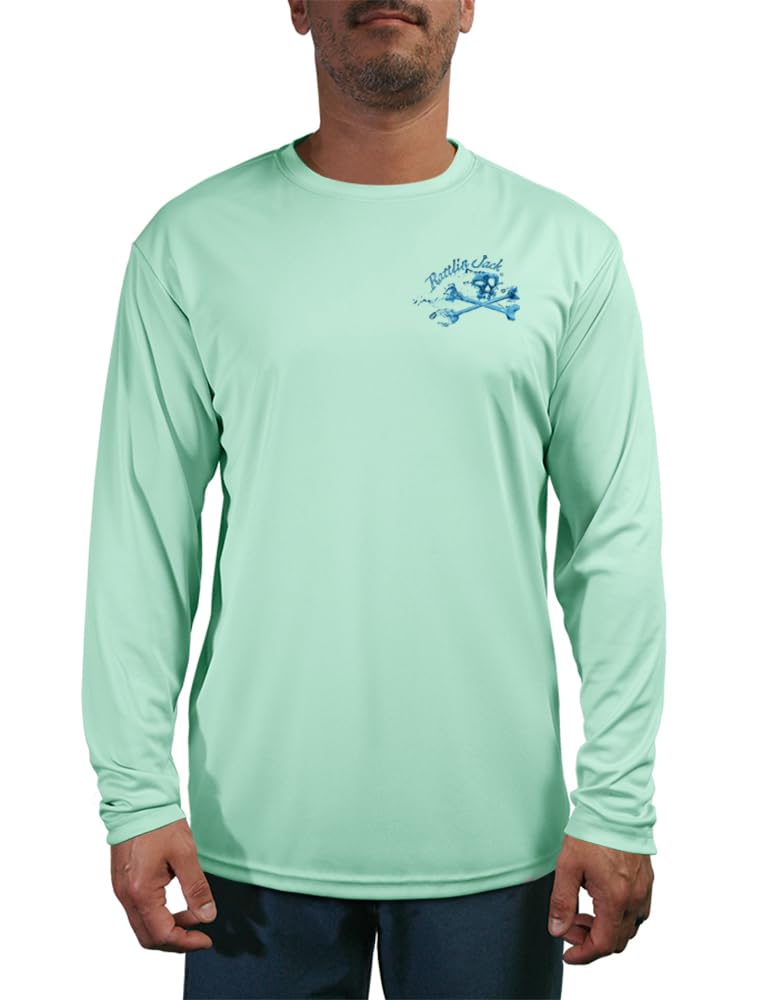 Rattlin Jack Men's UV Sun Protection Sport Fishing Shirt Marlin Gold XL Teal