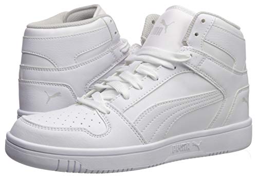 PUMA Rebound Layup Synthetic Leather (Big Kid) Puma White/Gray Violet 6.5 Big Kid M