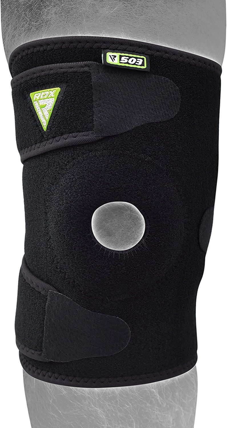 RDX Knee Support Brace Elasticated Compression for Joint Pain Relief, Open Patella Guard for Meniscus Tear, Adjustable Protector for Sports Workout. SOLD AS SINGLE ITEM
