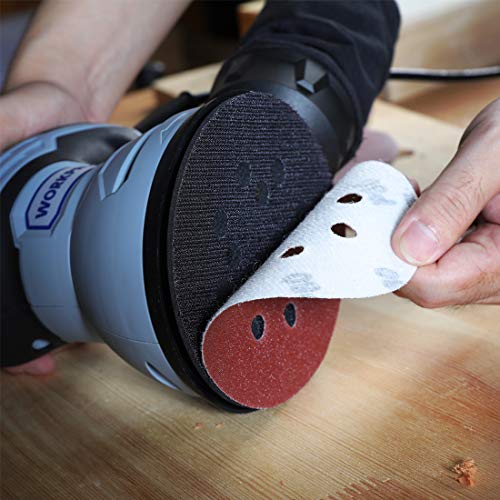 WORKPRO 80-Piece Sanding Disc Set,5-Inch 8-Hole Hook and Loop Sanding Discs, 60/80/100/120/180/240/320/400 Assorted Grits Sandpaper for Random Orbital Sander, W124097A