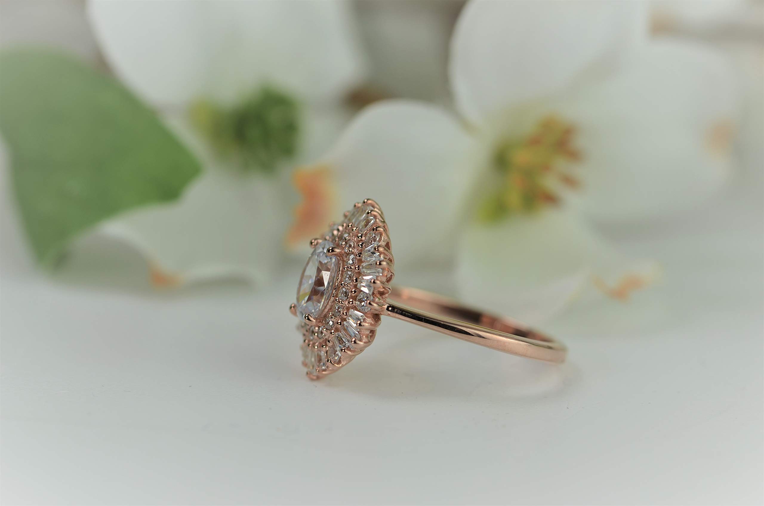 Sylv Sun Ring Rose Gold 1.5ct CZ Diamond Total Weight 0.75ct Center Stone Vintage .925 Sterling Silver (6)