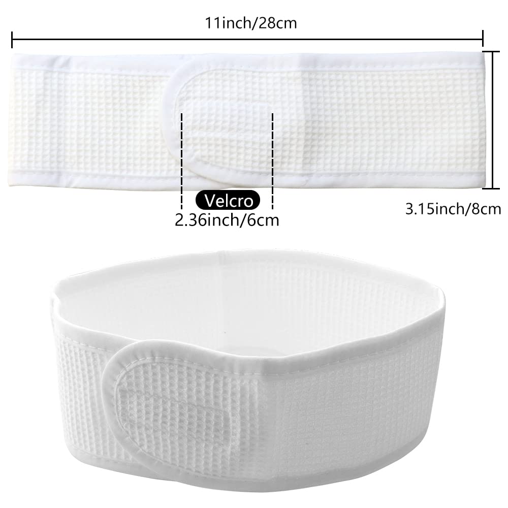 NODG 3 Pieces Spa Facial Headband Make Up Wrap Head, Sport Wrap Girls Headband Polyester Adjustable Towel, Makeup Headband for Shower Bath,Terry Cloth Headband Adjustable Towel for Face Washing,Shower