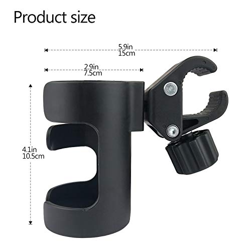 Pack of 2 Stroller Small Cup Holders, Universal Drink Holder for Bikes, Trolleys or Walkers, Tight Fit Most Small Size Cups