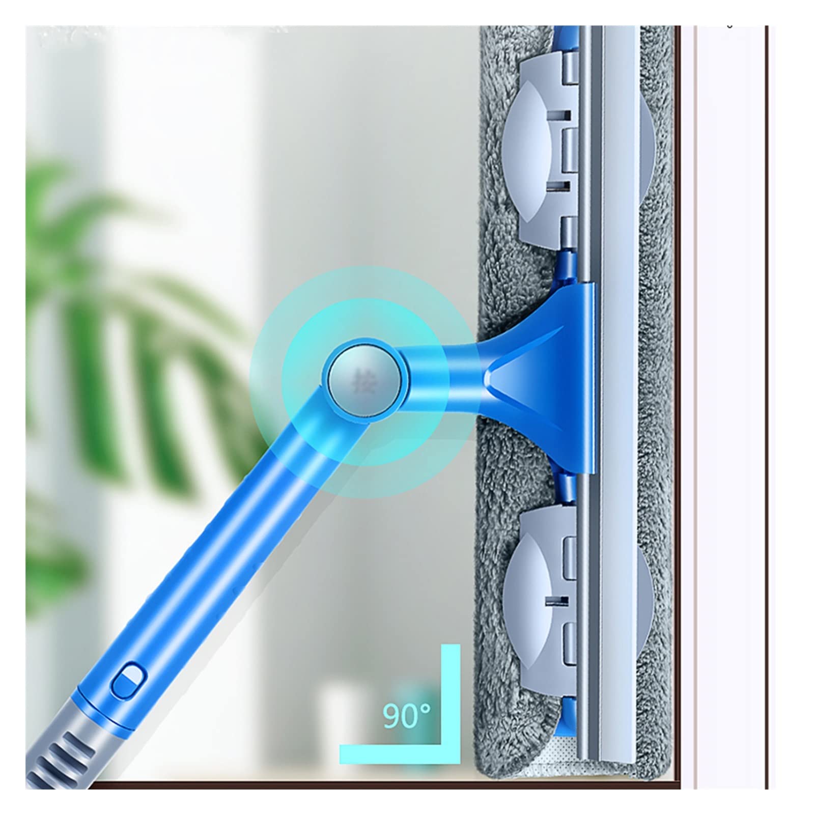 YUXI8541NO Glass Squeegee Squeegee for Window Cleaning, Squeegee Microfiber Scrubber Combi with Stainless Steel Pole, Squeegee Window Cleaner for Glass Door Squeegee