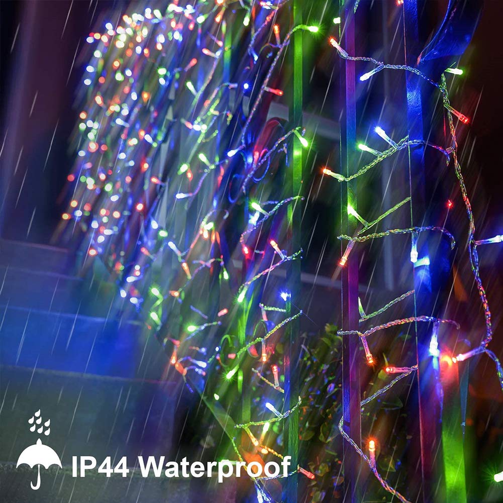 oopswow String Lights, 100 LED 39 FT 8 Modes Changing Lights Fairy String Light Connectable Christmas Light Plug in with Light Sensor,Remote Control Timer for Bedroom Party Outdoor,100L Multicolor
