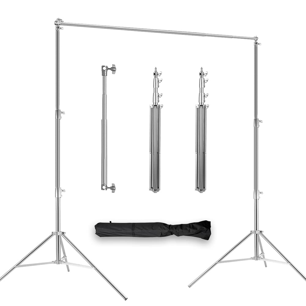 Stainless Steel Backdrop Stand 9.5ftx10ft Photo Stand for Backdrop Video Adjustable Background Support Stands for Portrait & Studio Photography, Photoshoot, Parties, Baby Shower, Birthday, Wedding