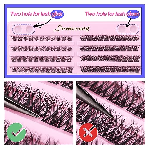 Self Adhesive Cluster Lashes Lash Clusters DIY Lashes Extension Cluster Lashes D Curl Wispy 2 Style Individual Lashes Extension 168 pcs Natural Look 10-16mm Faux Mink Cluster Eyelash DIY at Home