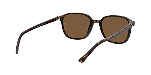 Ray-Ban RB2193 Leonard Square Sunglasses, Tortoise/Polarized B-15 Brown, 53 mm