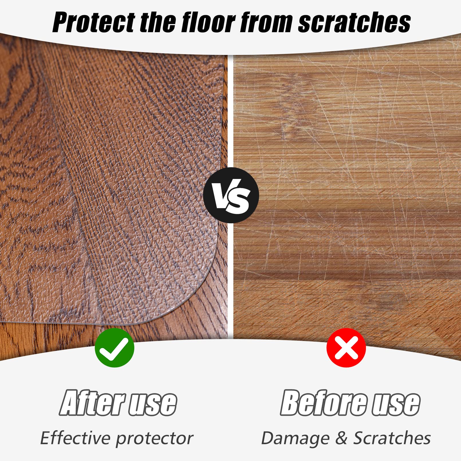 Sycoodeal 1/12 Inch Extra Thick Transparent Clear Office Chair Mat Heavy Duty Floor Protector Chair Mats for Rolling Chairs 48" x 36"
