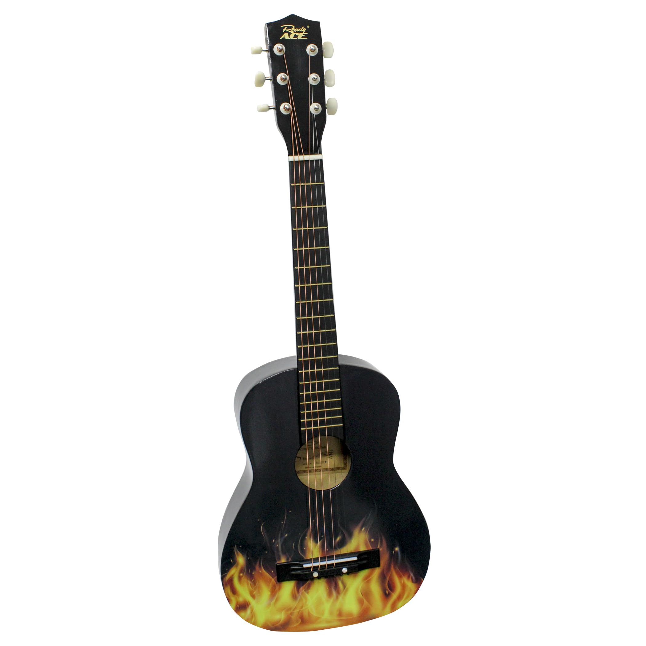 Ready Ace 30" Acoustic Guitar Black w/Flames (AG-30DFF)