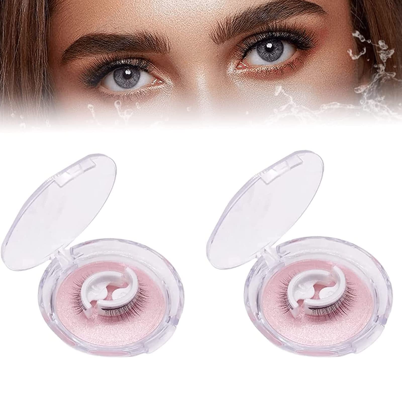 Self-adhesive Eyelashes, 2024 New Self Adhesive Eyelashes, 2 Pairs Self-adhesive Eyelashes, Reusable Self Adhesive Eyelashes (2 Pairs Natural)