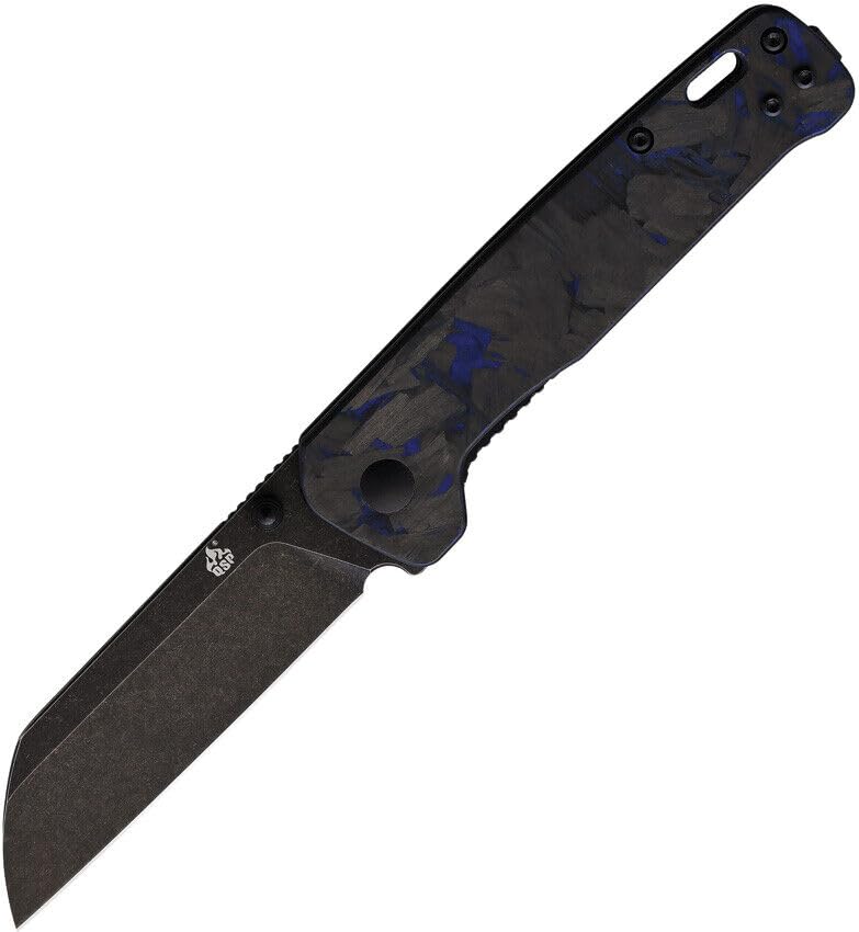 PIÑATAS OLE Penguin Linerlock Black/Blue Carbon Folding Black D2 Knife 130UBL